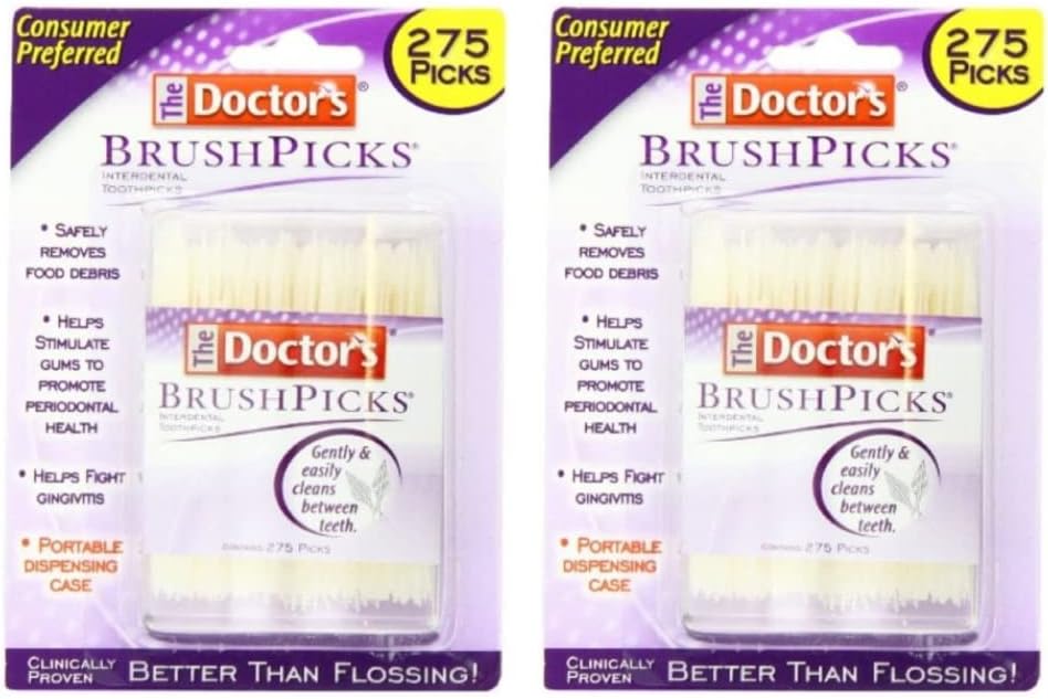 Amazon.com : The Doctor's BrushPicks Toothpicks, 275 Picks Per Pack (2 ...