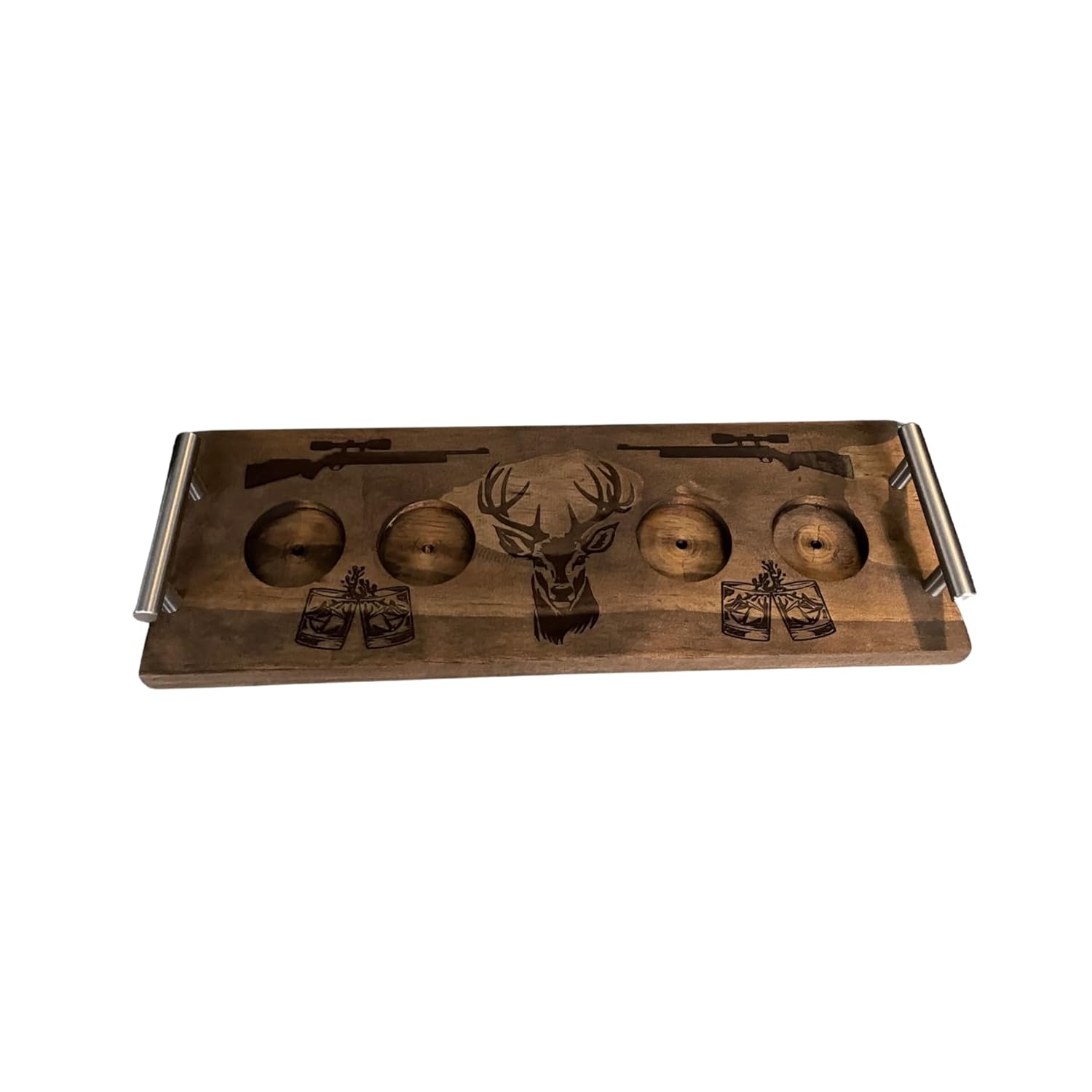 Amazon.com: Rustic Wooden Bourbon Flight Board with Hunting Theme, 16 x ...