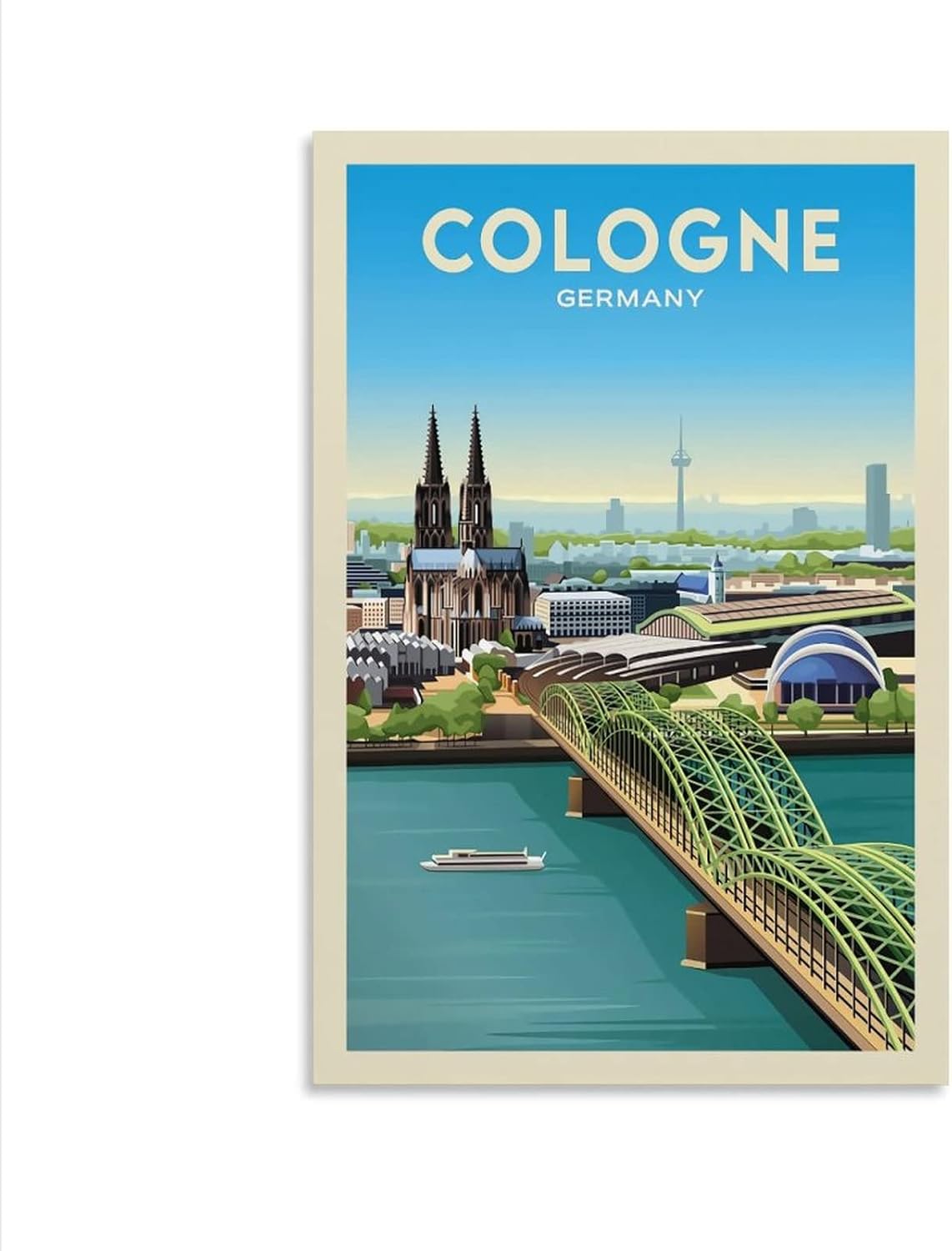Amazon.com: Vintage Cologne Germany Travel Posters Wall Art Oil ...
