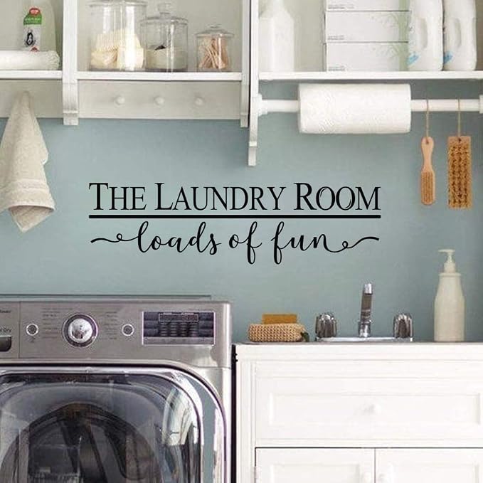 Amazon.com: Laundry Room Sign Laundry Decals Cute Lettering Vinyl Art ...