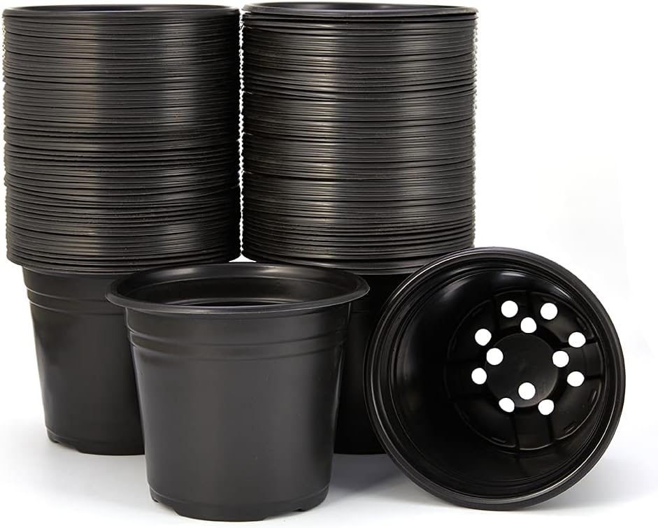 Amazon.com: Viagrow ½ Gal Plastic Nursery Pots ( .62 gal / 2.5qts / 2. ...
