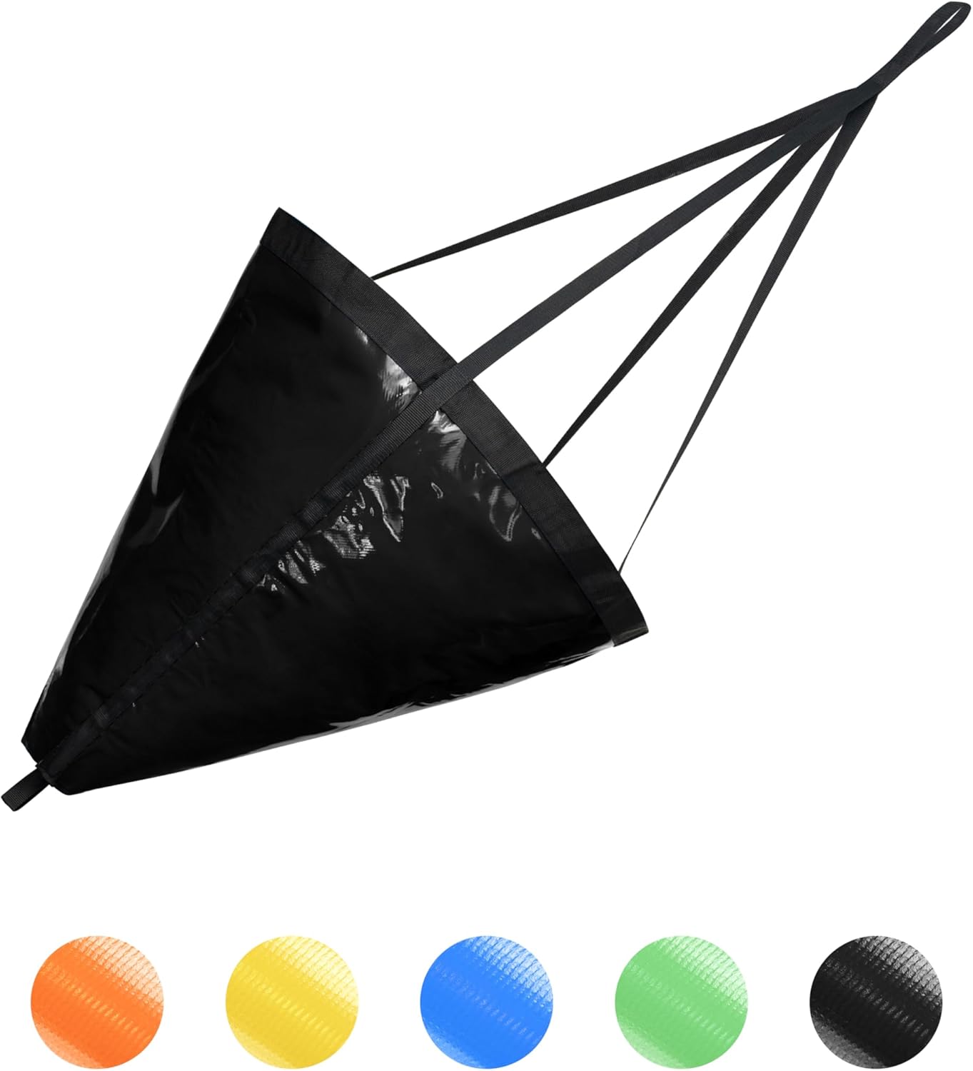 BLUEWING 53" Drift Sock Sea Anchor 4.4ft Black Parachute Drift Anchor ...