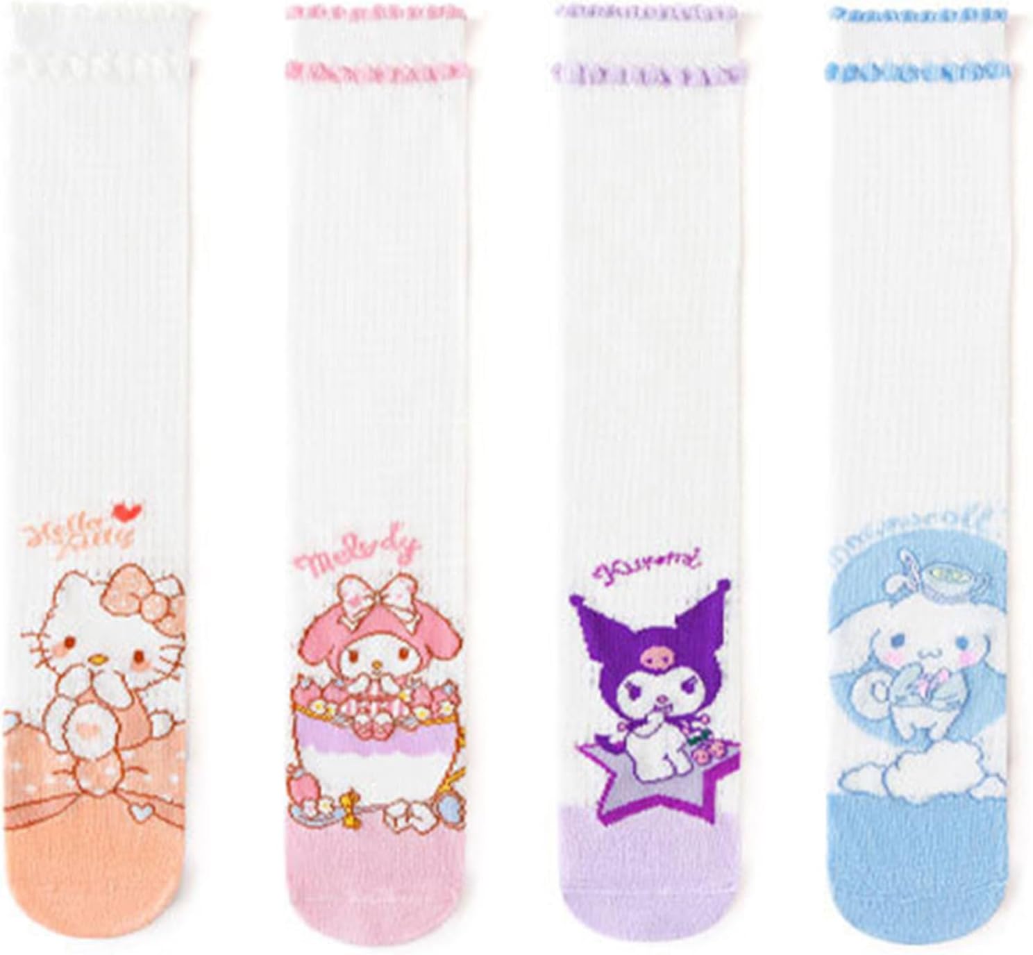 Amazon.com: Glommyg 4 Pairs Cute Compression Socks, Girls Knee High ...