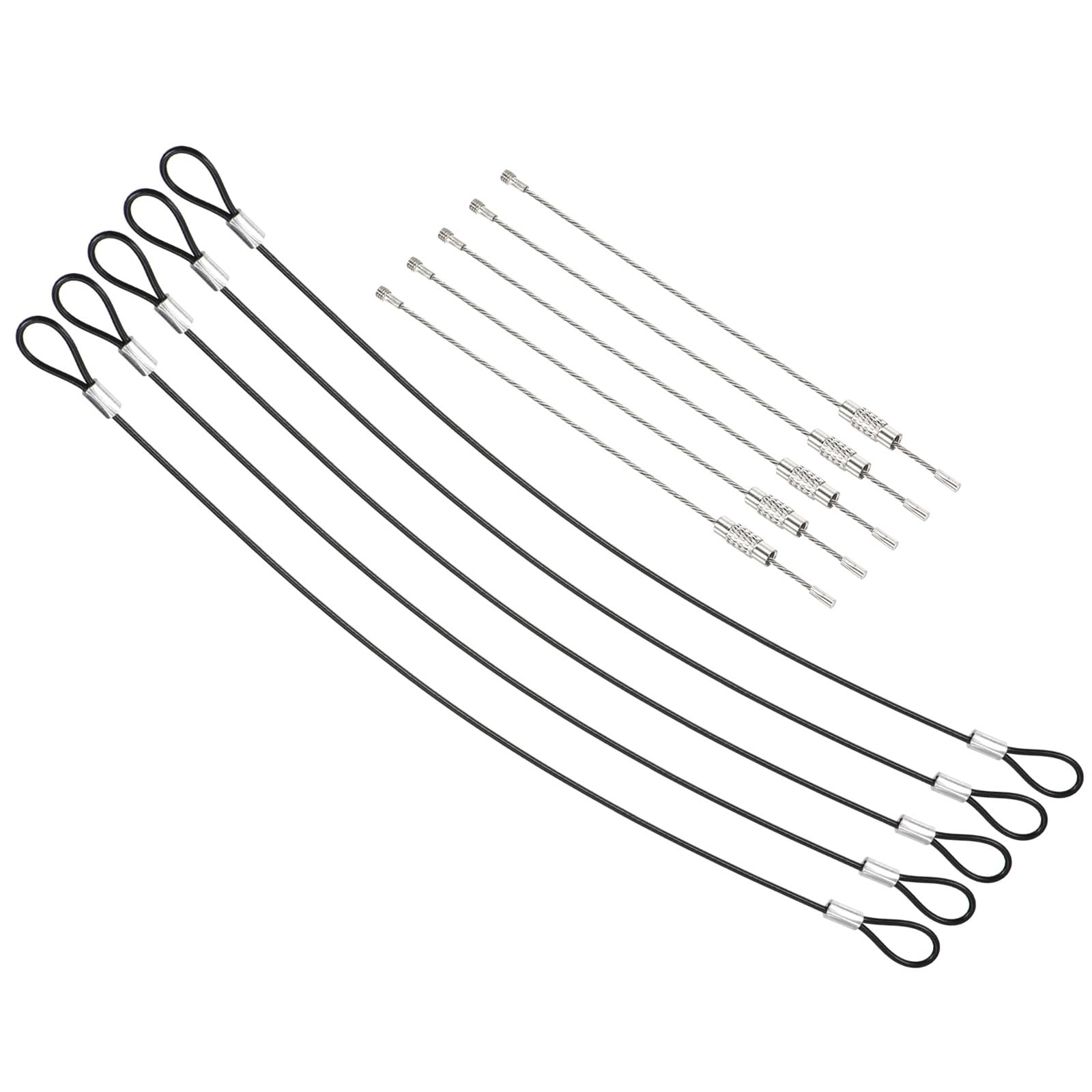 PATIKIL 1Ft Safety Cable Lock, 5 Pack Stainless Steel 2mm Dia Security ...