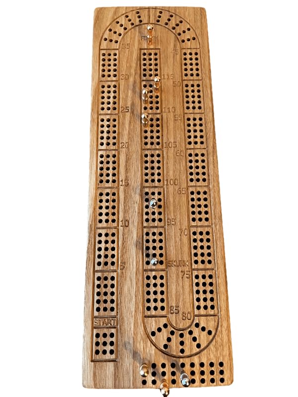 Amazon.com: 3 Track Ash Hardwood Cribbage board with Magnetic Peg ...