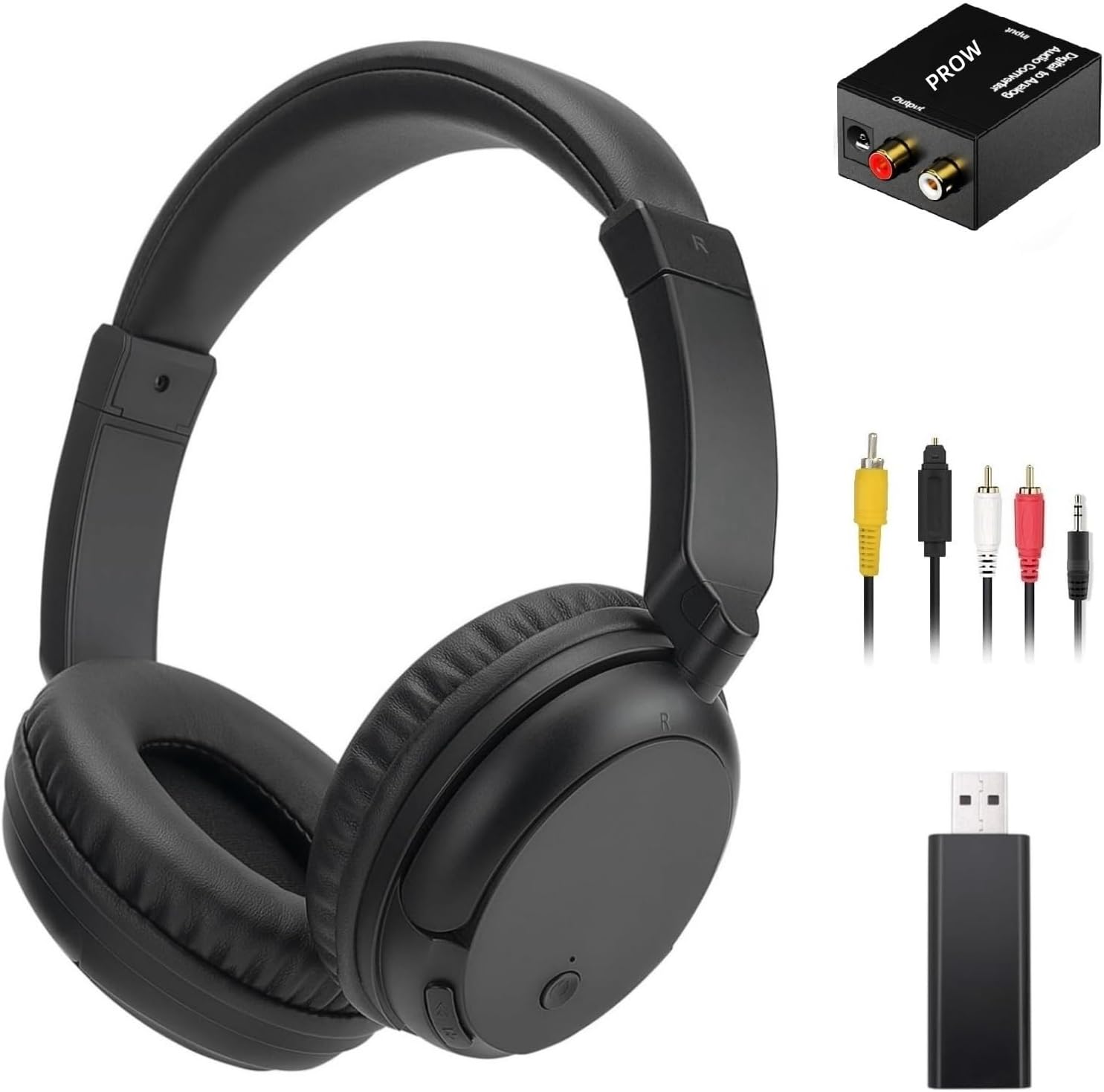 Cuffie TV Senza Fili con Trasmettitore USB per Anziani, Bluetooth ...