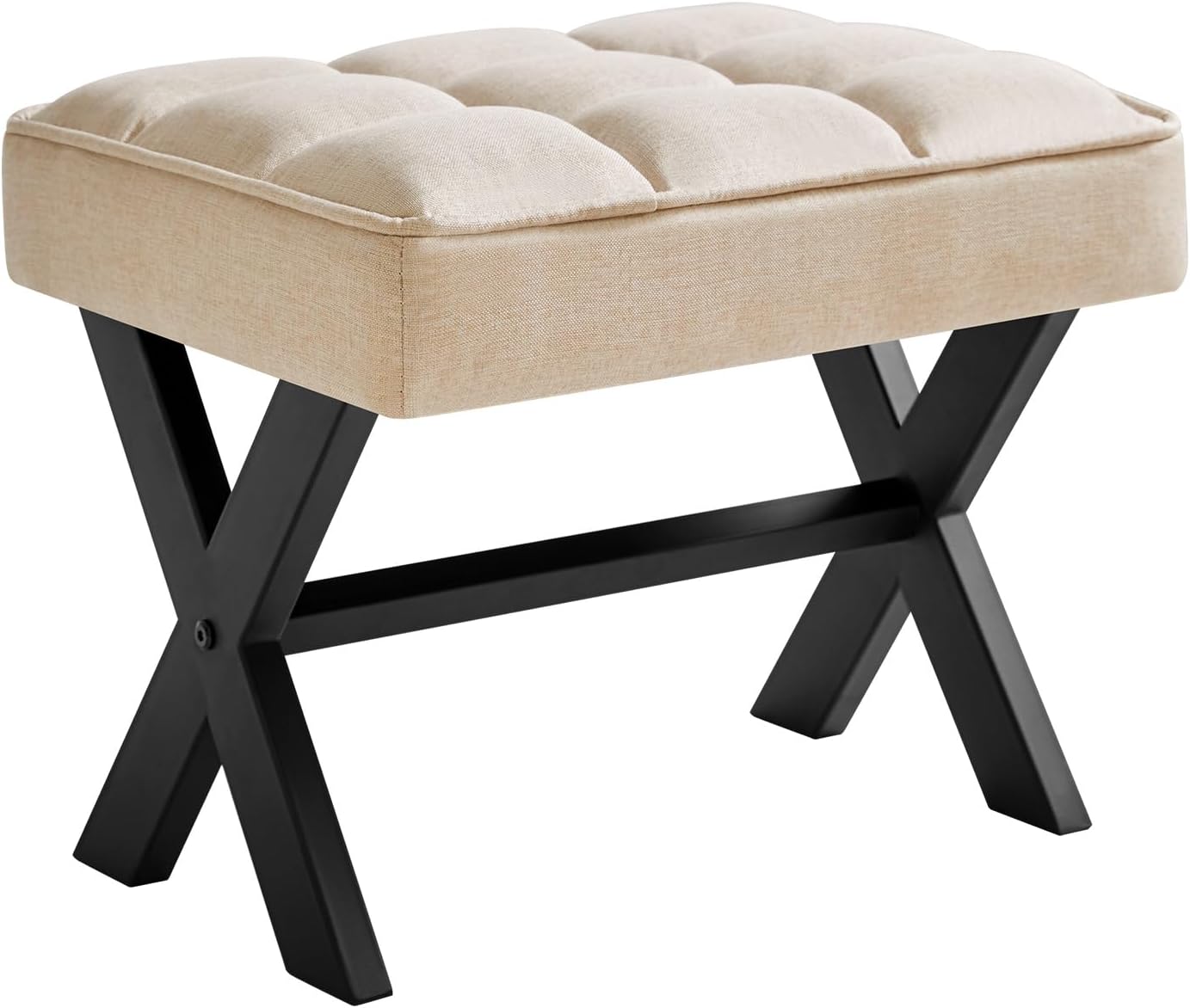 Amazon.com: IBUYKE Small 12" H Footrest Stool, Square Linen Foot Stool ...