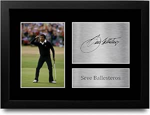 HWC Trading Seve Ballesteros Gift Signed FRAMED A4 Printed Autograph ...