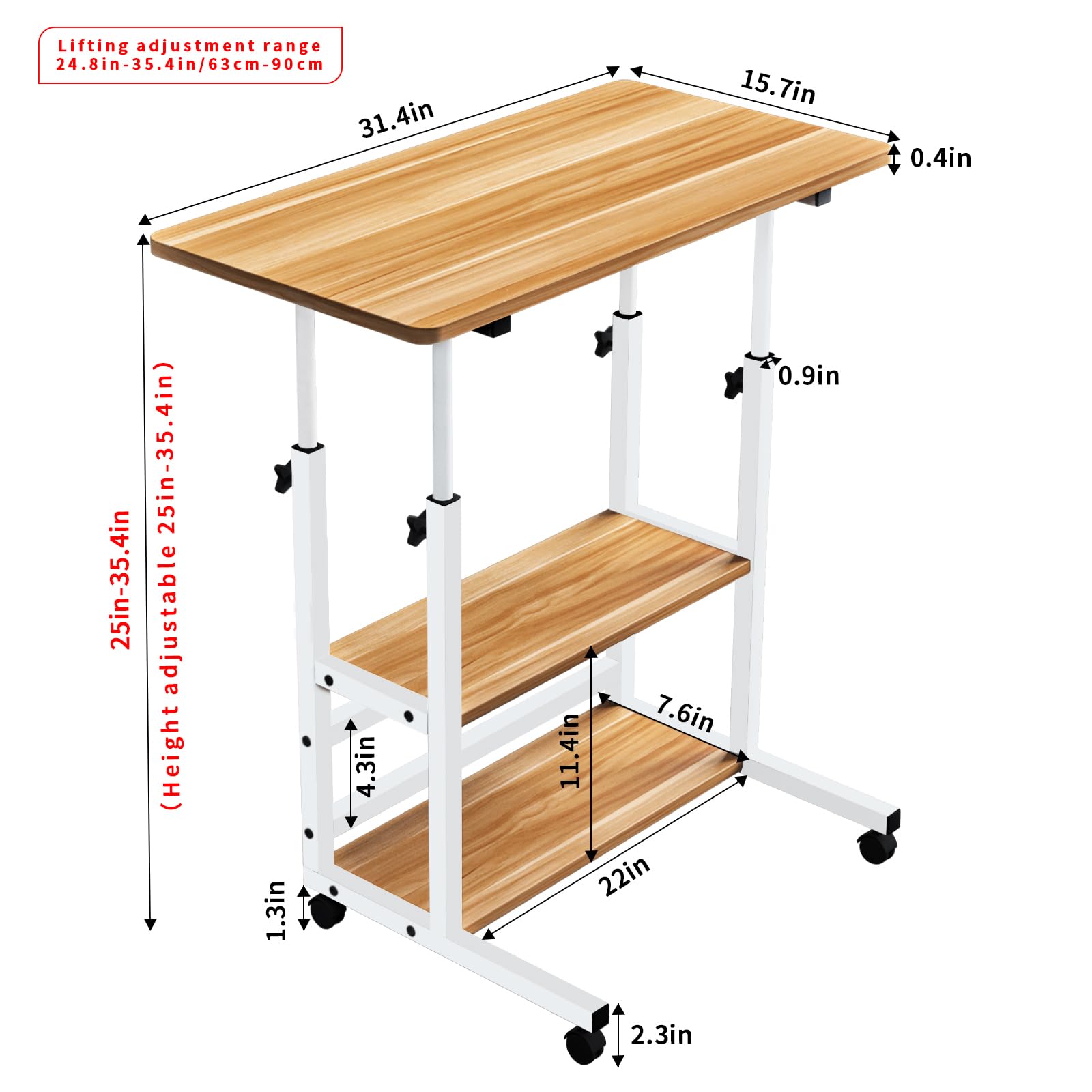 TBXWLRF Mobile Stand Up Desk?Laptop Desks Adjustable Height? Up Table ...