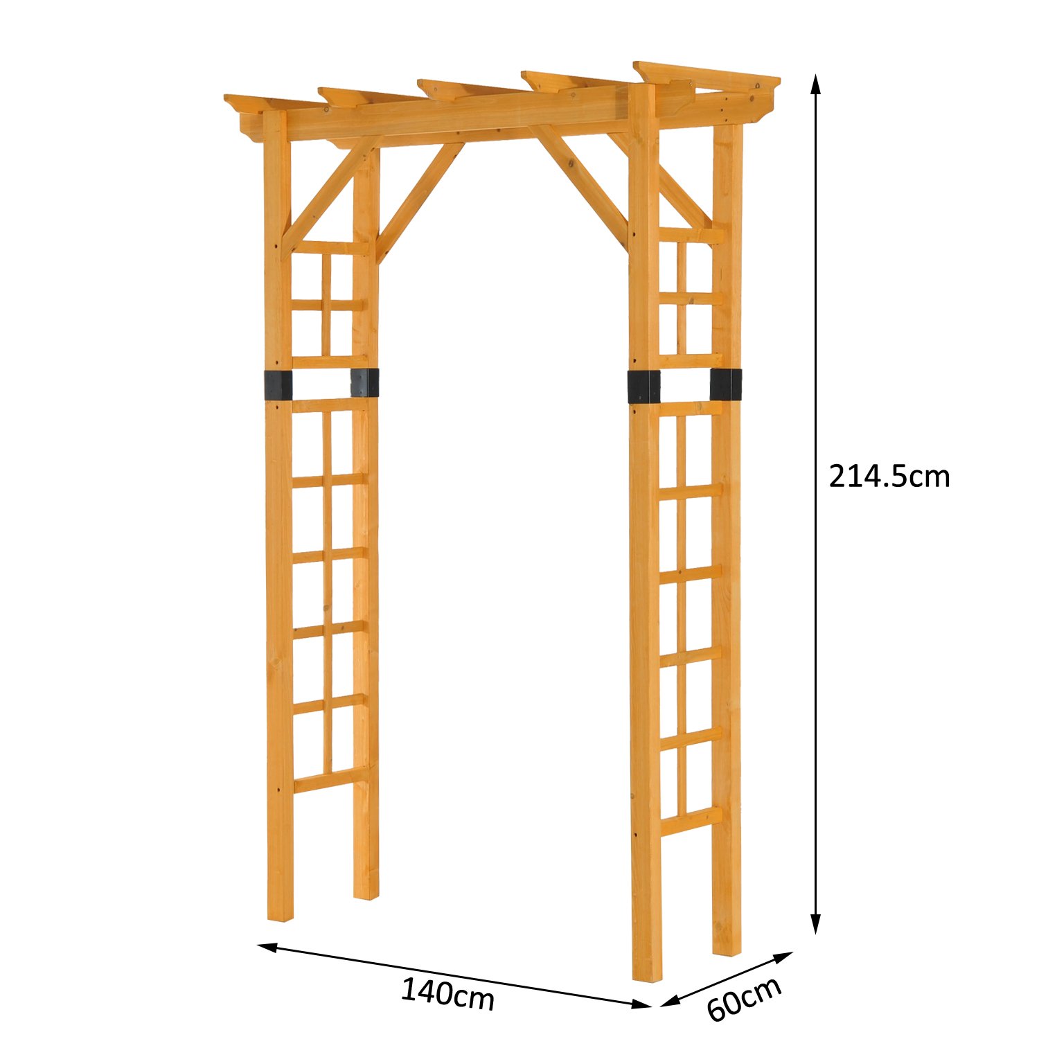 Outsunny Solid Wood Garden Arch for Climbing Plants Roses Flowers Stand ...