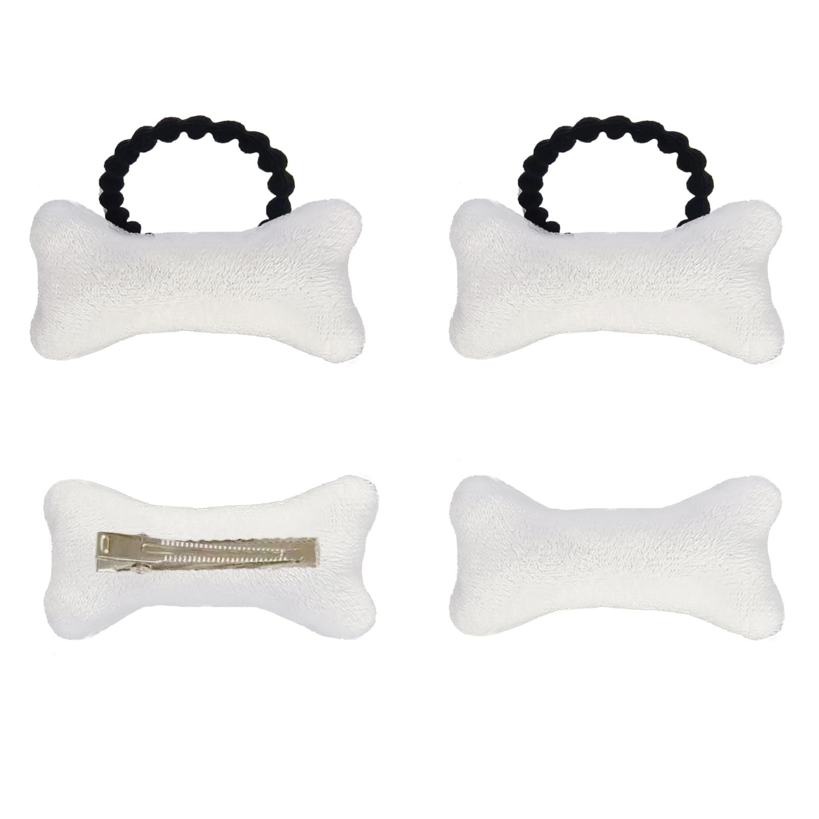 Amazon.com : 4PC Bone Hair Clips Elastic Tie White Bone Barrettes ...