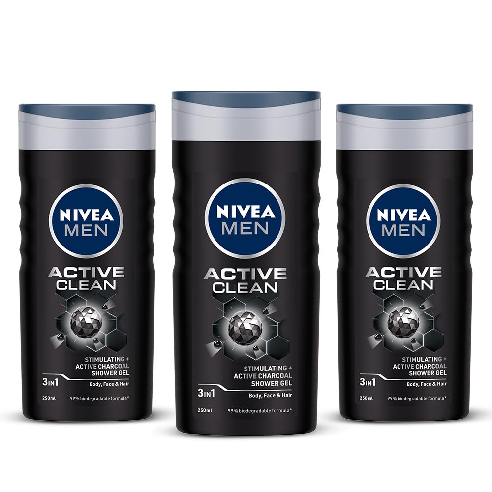 Buy Nivea Active Clean Body Wash with Active Charcoal, Shower Gel For ...