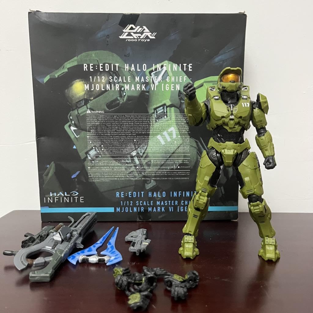 Amazon.com: Stufanim Master Chief Halo Legendds Green 7.1 Inch Figure ...