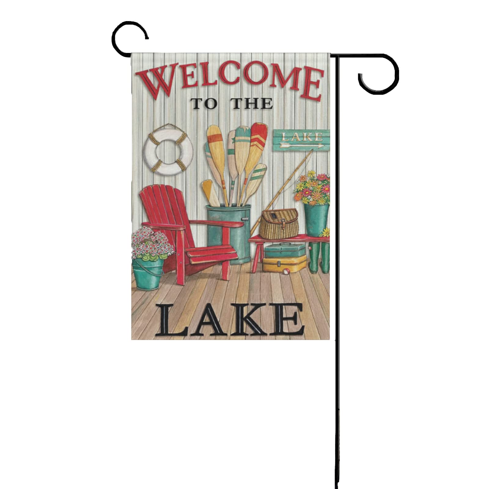 Amazon.com : Welcome To The Lake Garden Flag Vertical Double Sided 28 ...