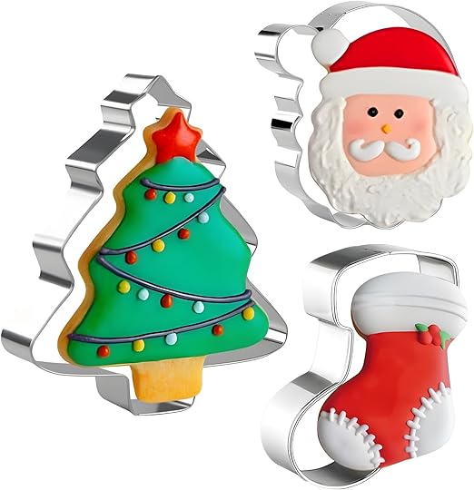 Amazon.com: Christmas Cookie Cutter Set,Christmas trees, Santa Claus ...