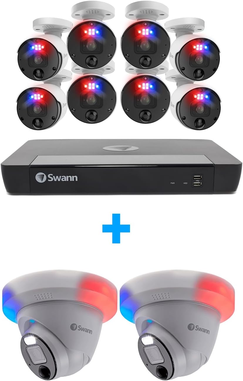 Amazon.com: Swann 12MP Security Camera System, 16 Channel 10 Cam with ...