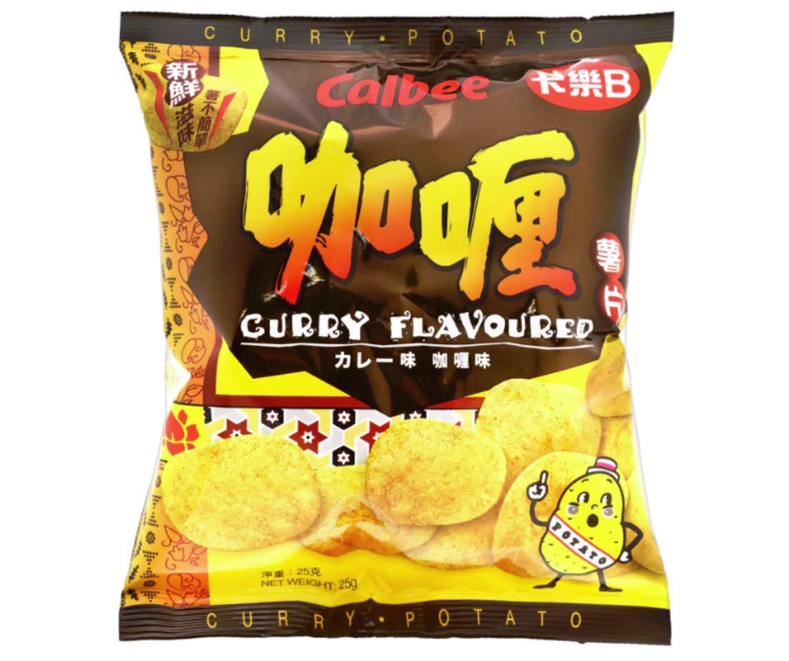 Amazon.com: CALBEE Potato Chips Curry Flavoured 25g x 8 Packs : Grocery ...