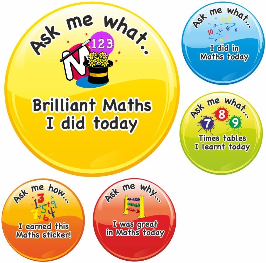 School Stickers Ask Me Why Maths Stickers Made from 100% Gloss Recycled ...