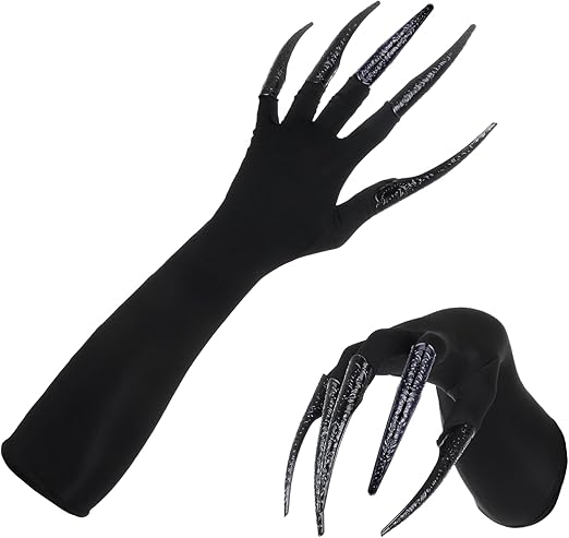Amazon.com: Tucnoeu Black Claw Gloves Halloween Costume Accessories ...