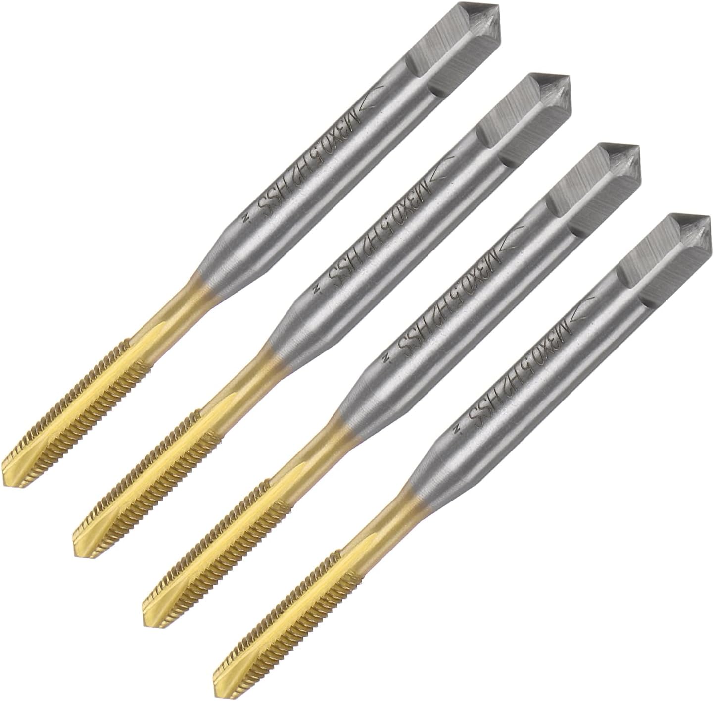 uxcell 4pcs Spiral Point Plug Taps, M3 x 0.5 Metric Thread Screw Tap ...