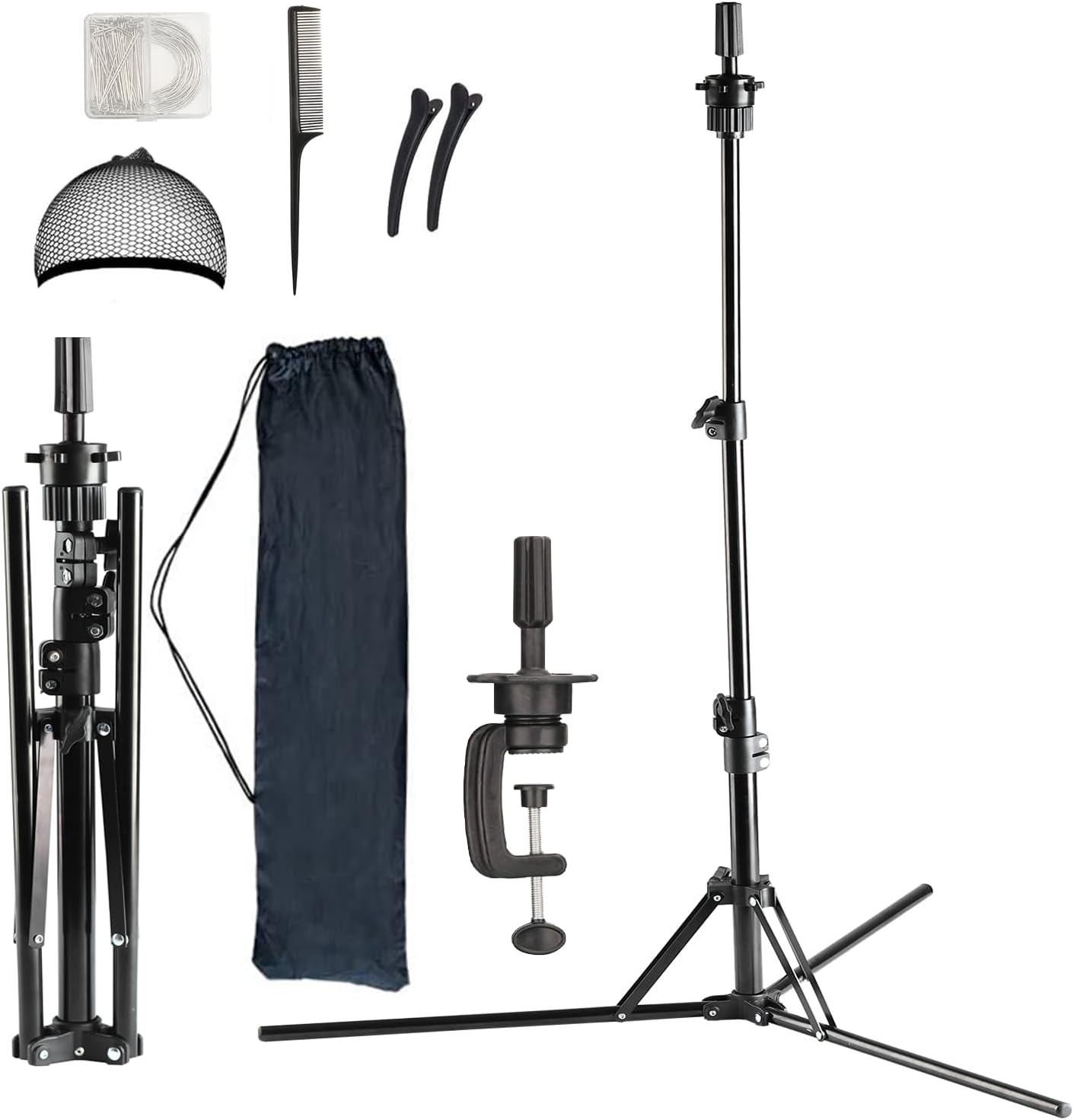 Amazon.com: MINI Wig Stand Tripod, 25 Inch Adjustable Mannequin Head ...