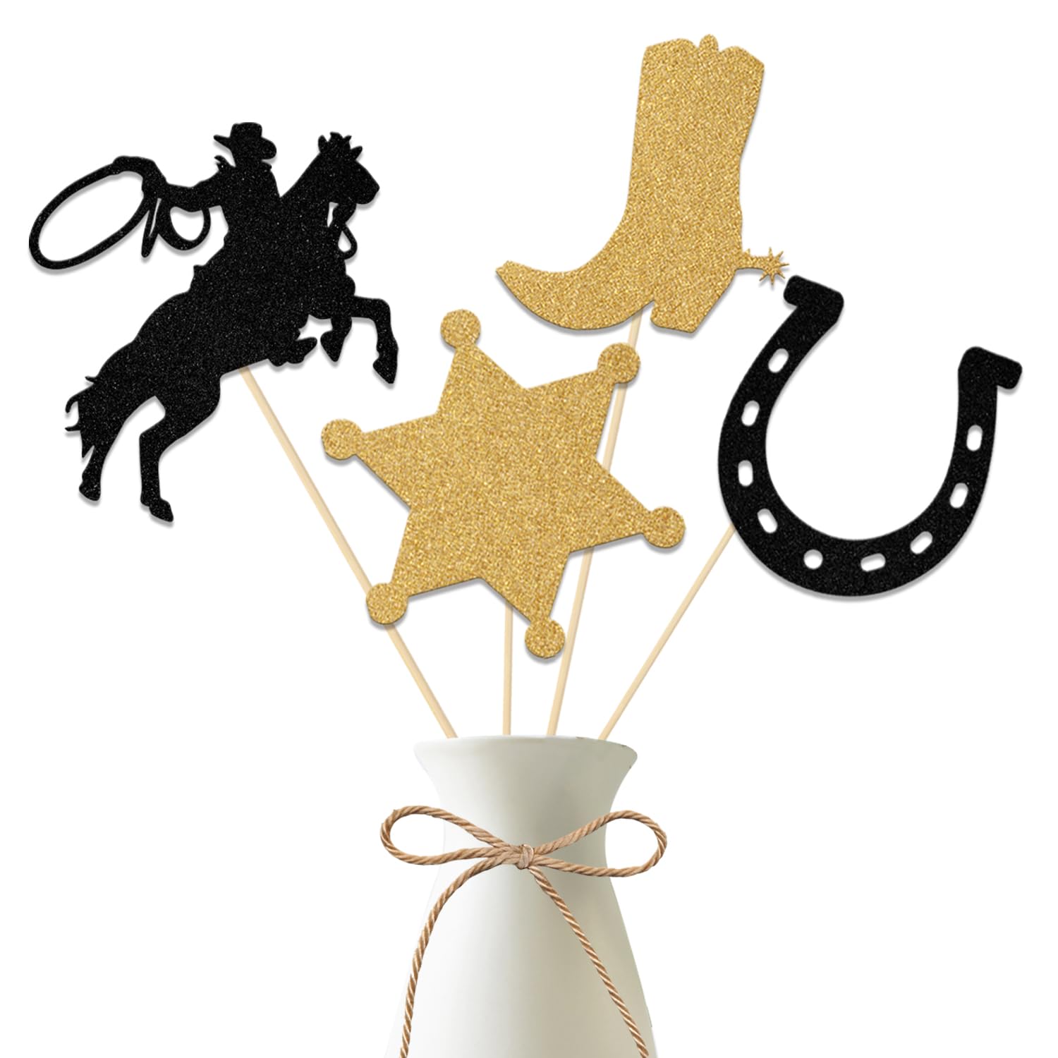 Amazon.com: 12 Pcs Happy Wild West Cowboy Centerpiece Sticks, Western ...