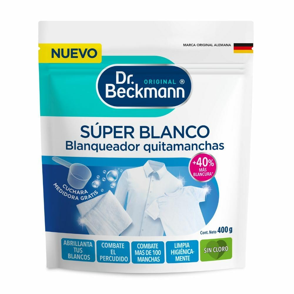 Dr. Beckmann, Súper Blanco, Blanqueador Quitamanchas, 400 gr : Amazon ...