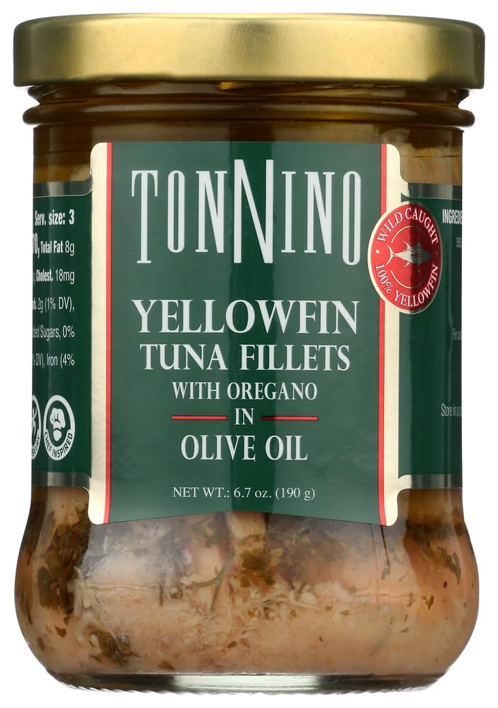 Amazon.com : Tonnino Jarred Tuna Fillets with Oregano, in Olive Oil, 6. ...