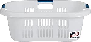 Rubbermaid Large Hip-Hugger Laundry Basket/Hamper, 1.5-Bushel, White ...