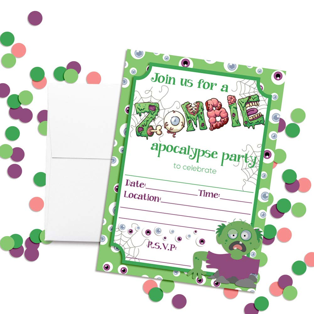 Zombie Apocalypse Blank Invitations Zombie Graduate: Funny Graduation