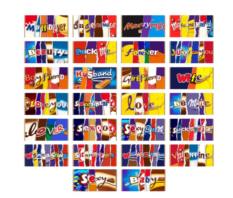 Rude/Funny Novelty Chocolate Bar Wrappers, Joke, Funny Gift, Him or Her ...