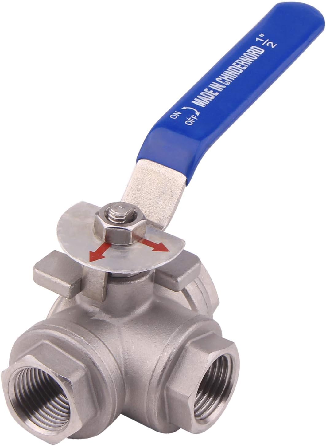 Amazon.com: Coshar 3-Way Forged Brass Ball Valve T Shape Shut Off ...
