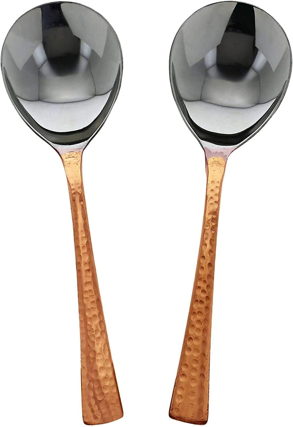 Amazon.com: BONA FIDE COPPER hammered Serving Spoons Set of 2 Indian ...