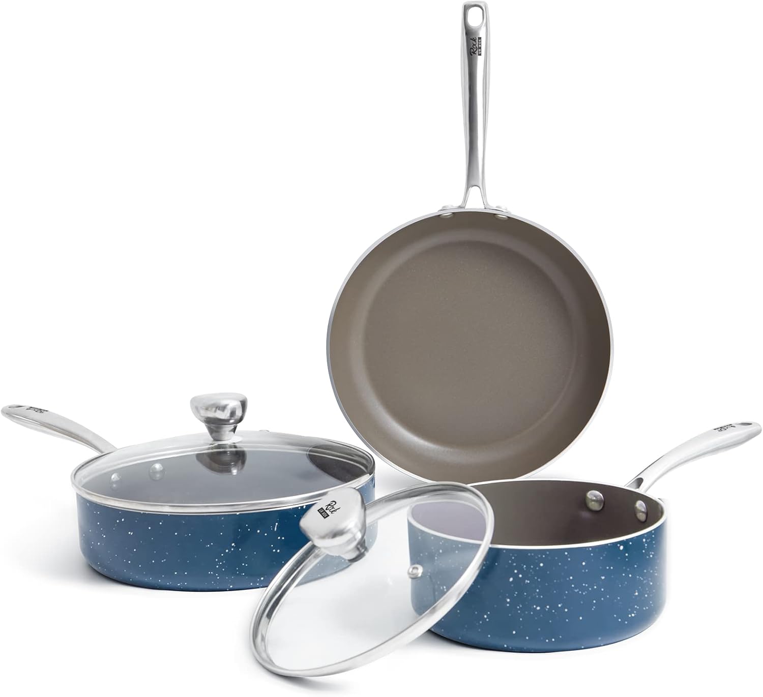 Amazon.com: ROCKURWOK Pots and Pans - Ceramic Nonstick Cookware Set, 5 ...