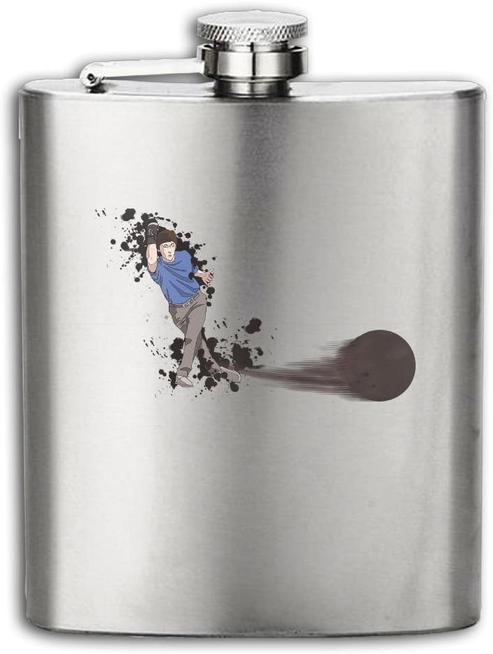 Amazon.com: Stainless Steel Hip Flask 6/7/8 OZ (No Funnel) Bowling Ball ...