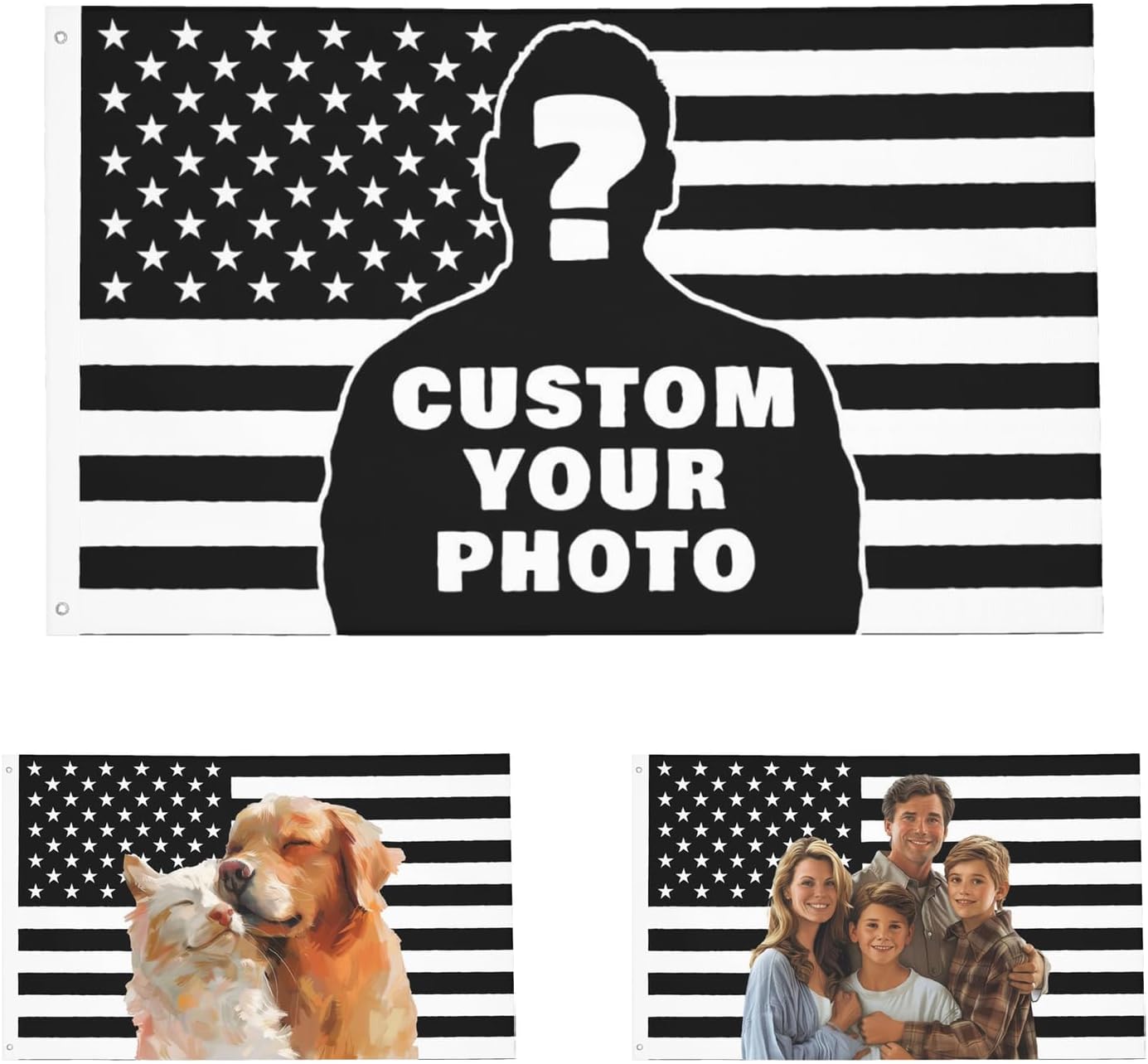 Amazon.com : Custom American Flags 3x5Ft Personalized Flags with Image ...