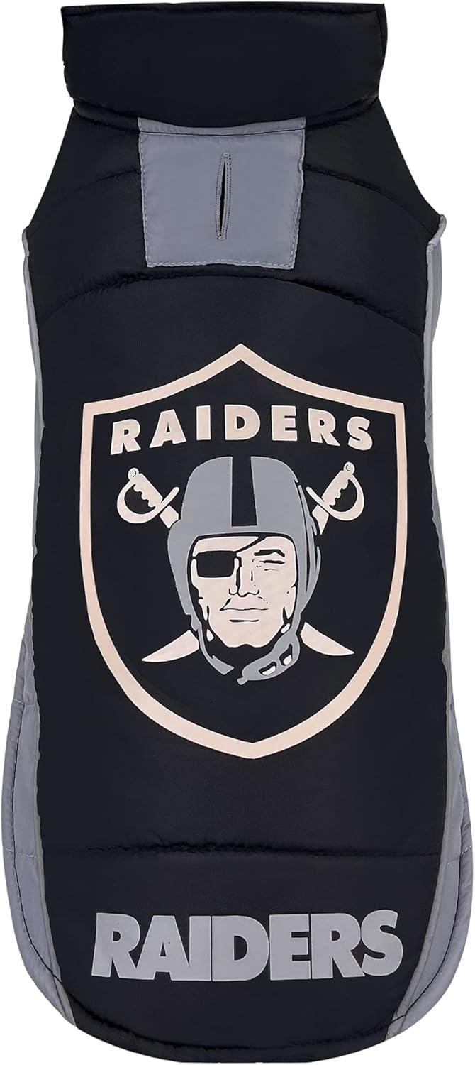 Amazon.com : NFL Las Vegas Raiders Puffer Vest for Dogs & Cats, Size ...