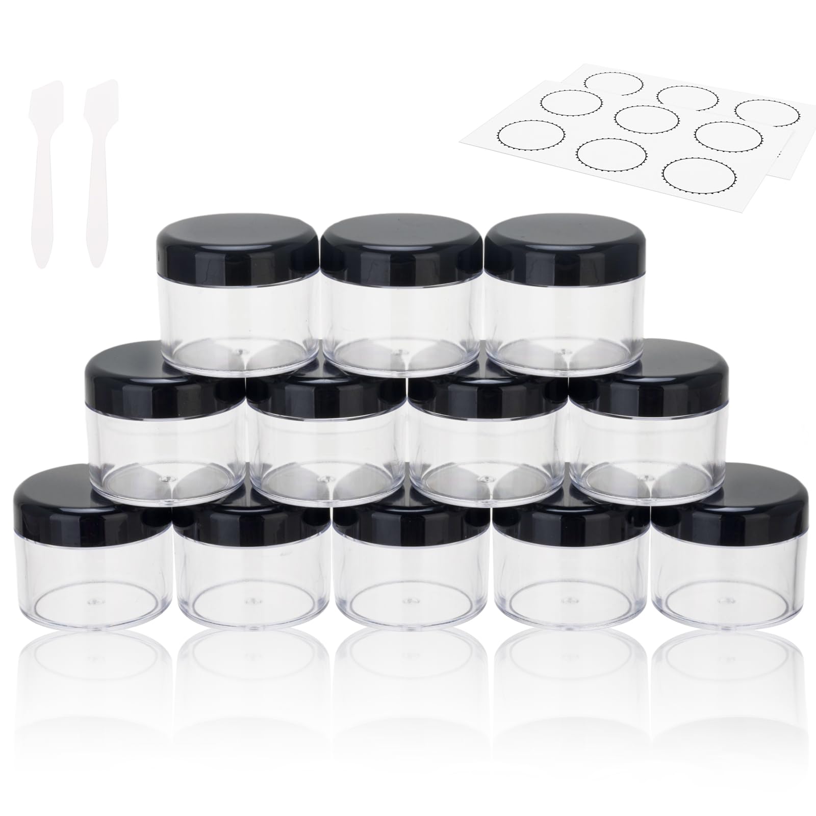 Amazon.com: 20 Grams Small Plastic Jars with Lids, 12 Pack Travel ...