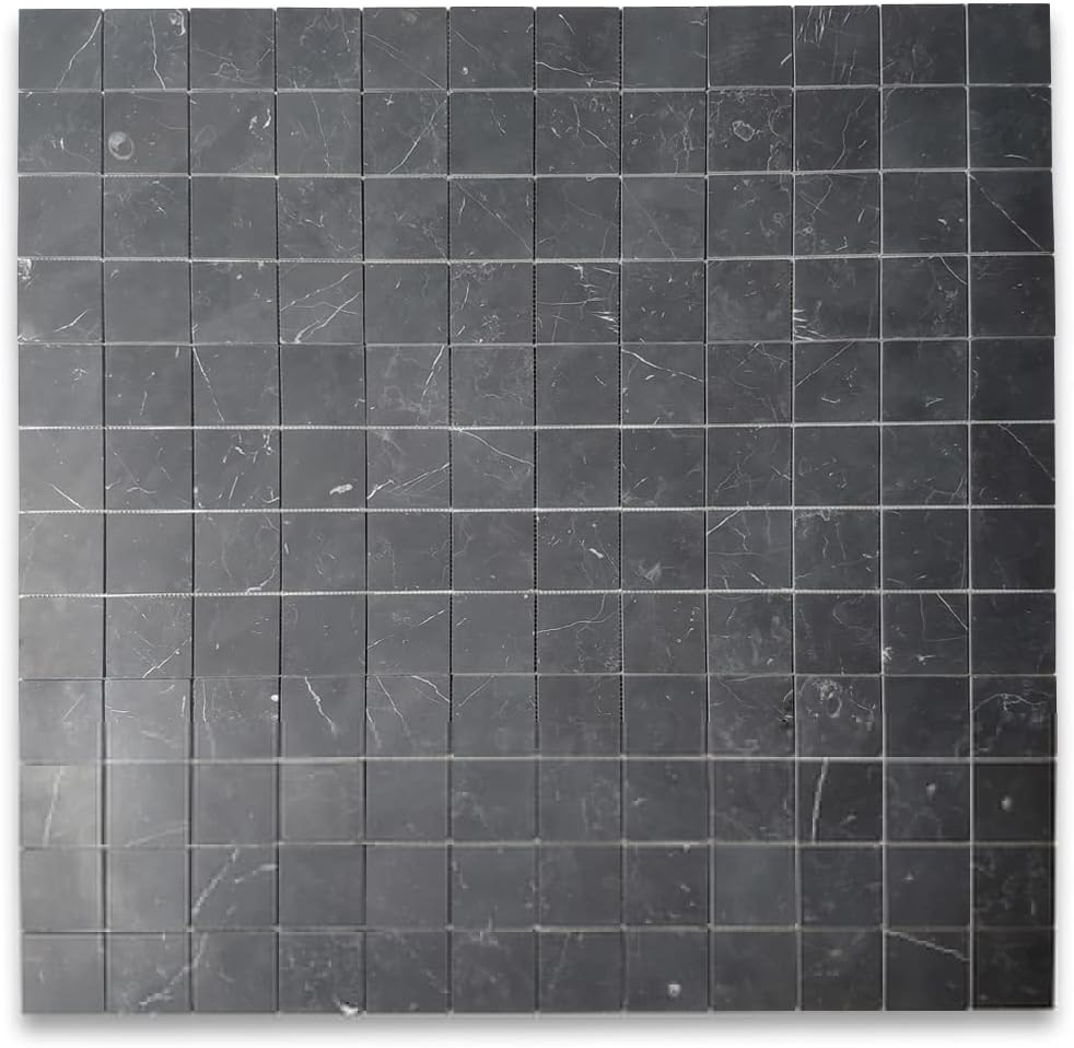 Buy Stone Center Online Nero Marquina Black Marble 3x3 Square Mosaic ...