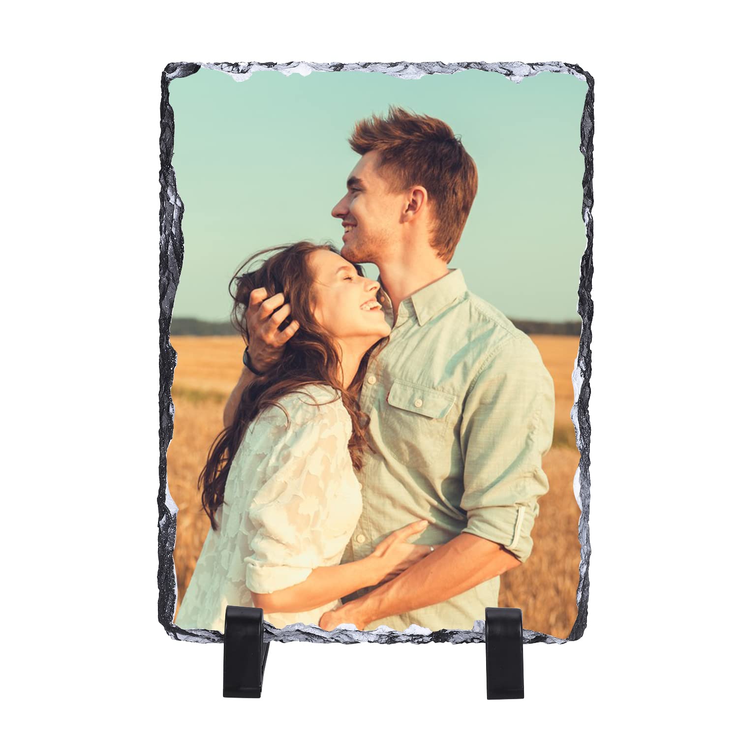 Custom Rock Slate Photo Frame with Stand Personalised Picture Frame ...
