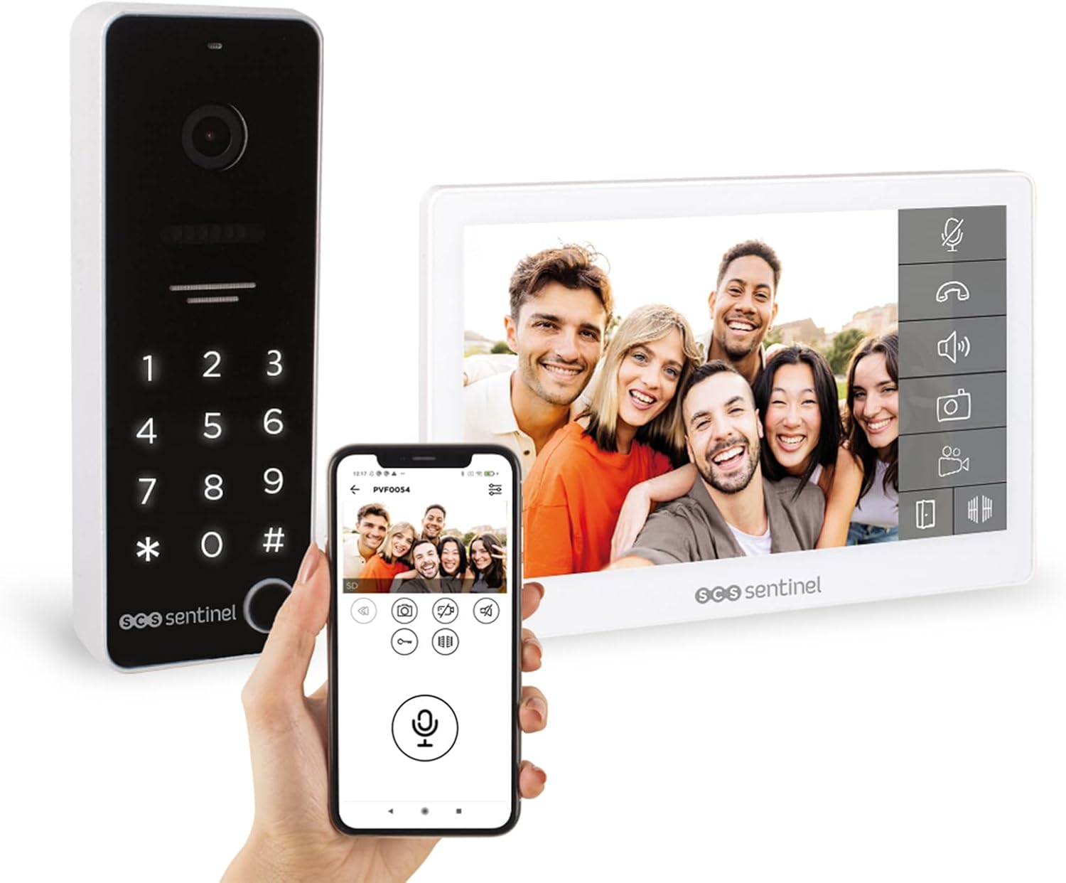 SCS Sentinel, PVF0054, CODEVISIO WI-FI Wired Video Intercom, 7" Color ...