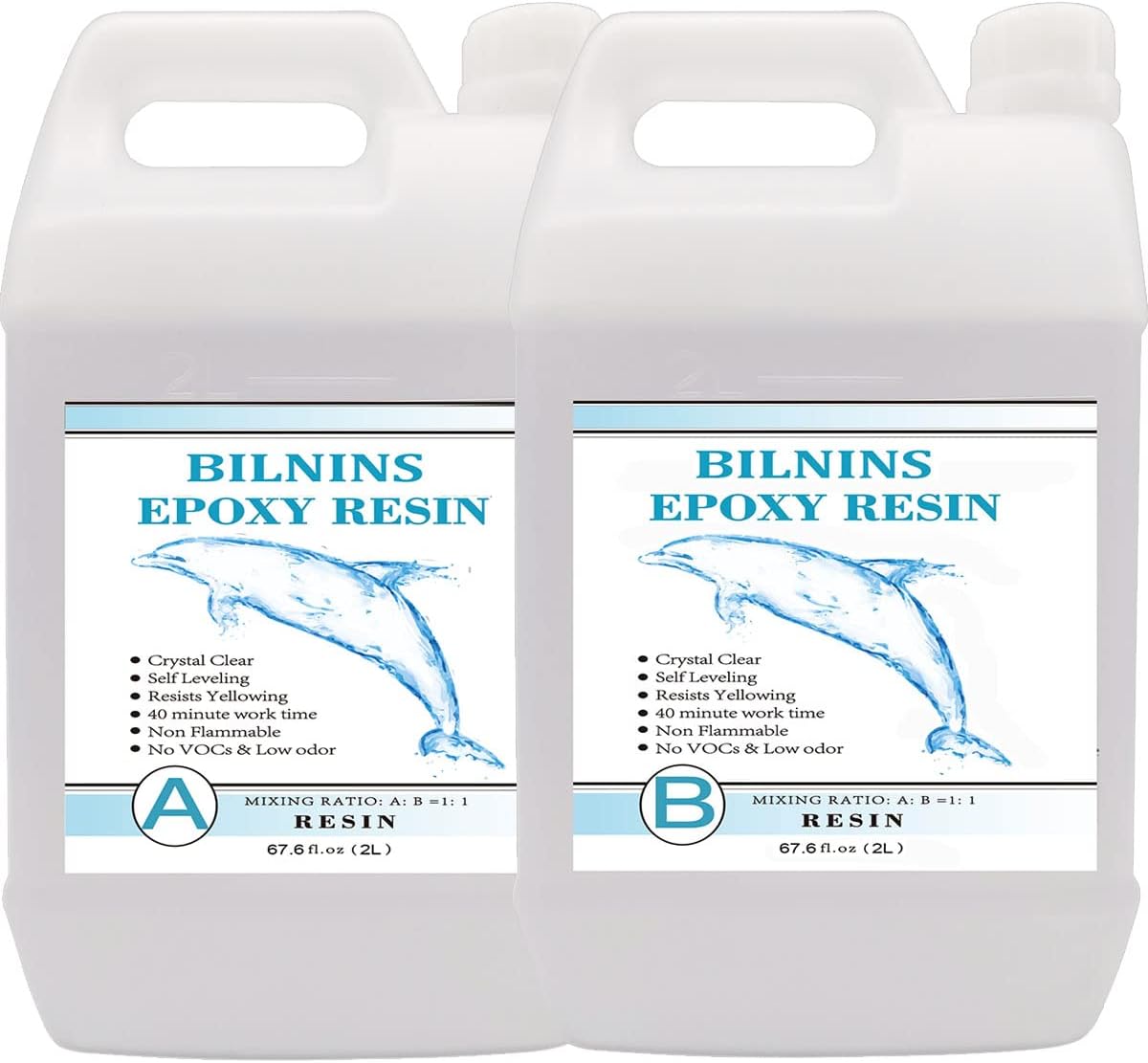 Epoxy Resin and Hardener Kit - 4L / 135oz Art Resin, Crystal Clear ...
