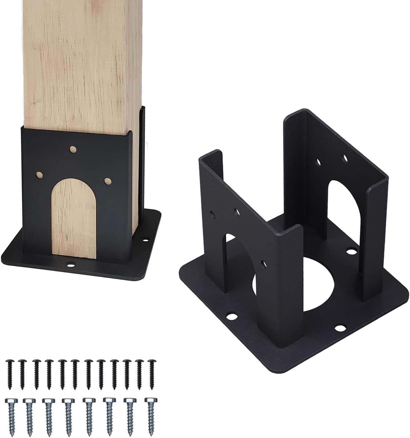 Amazon.com: Wpbhk 2Pcs Wood Fence Pergola Post Base Brackets kit Fit ...