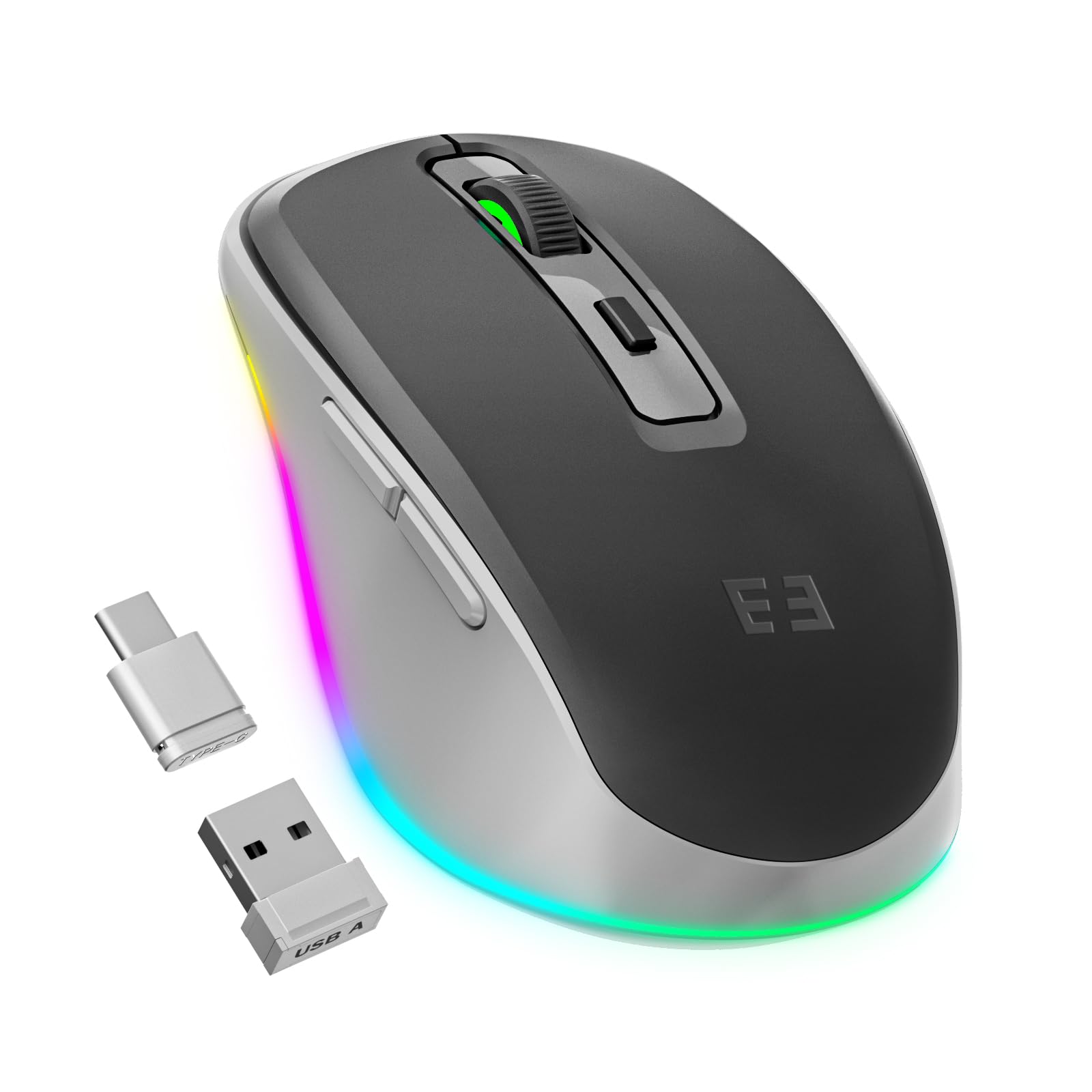 Amazon.com: seenda Wireless Mouse, Type C Mouse with Jiggler - Light Up ...