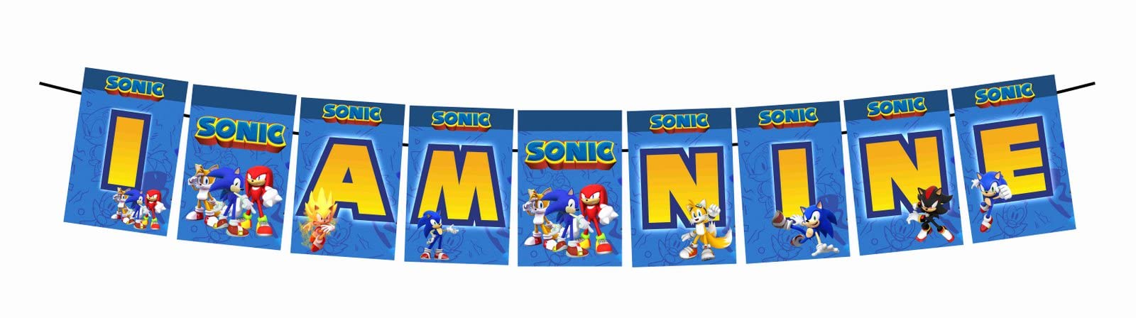 Buy Partyzon Sonic The Hedgehog Theme Props Banner Swirls For Sonic ...