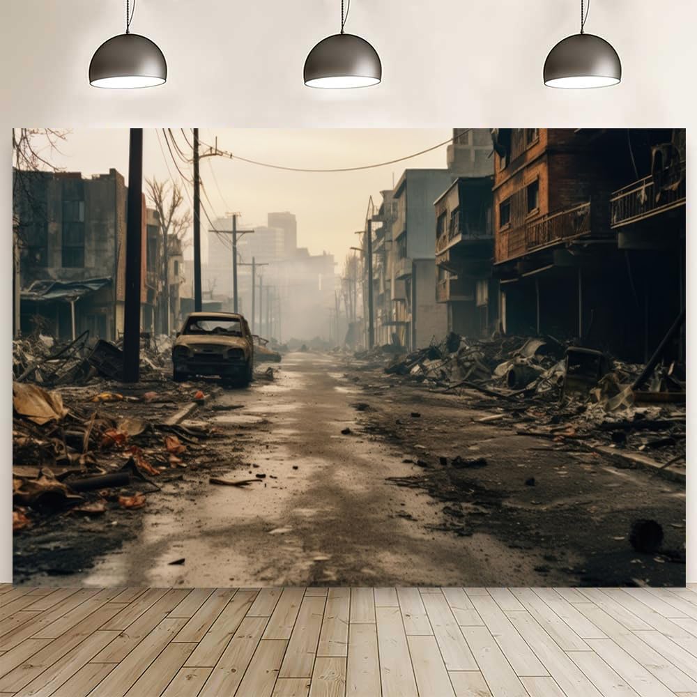Amazon.com : 9x6ft Destroyed City Backdrop The End World Photography ...