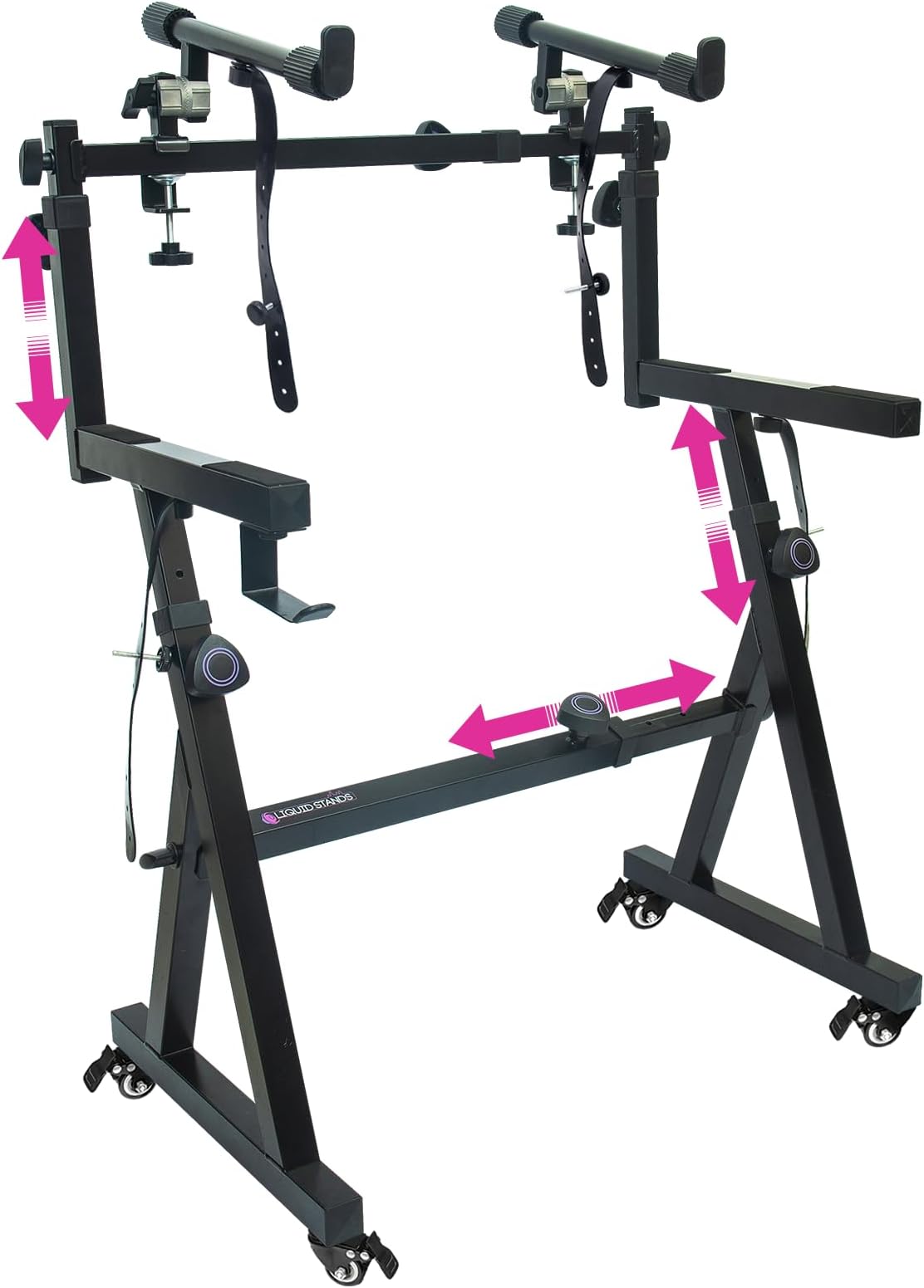 Amazon.com: Hercules KS410B Auto Lock Double Tier Z KB Stand Black ...