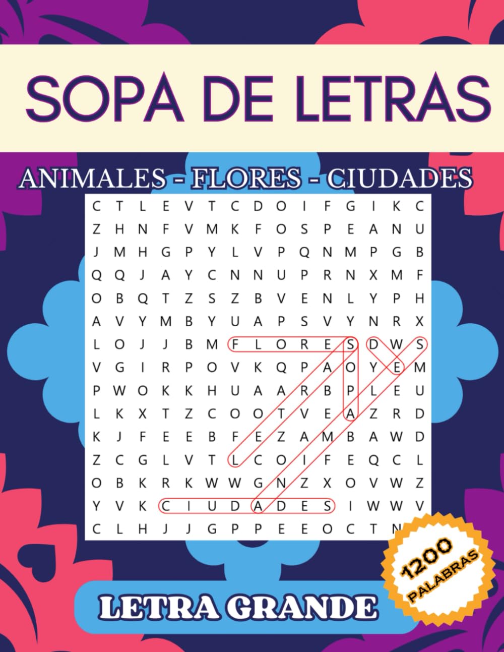 Sopa De Letras Letra Gande Animales 1200 Palabras Descubre Un ...