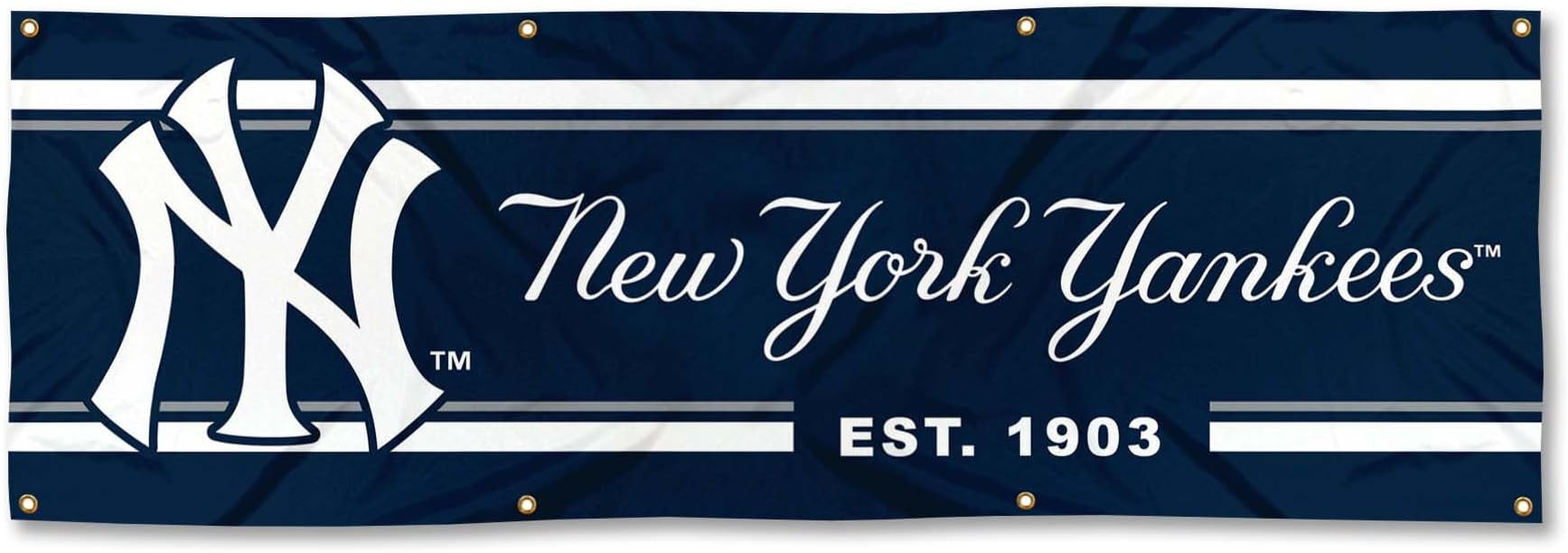 Amazon.com: New York Yankees MLB Blue & White Plastic Pennant Banner ...