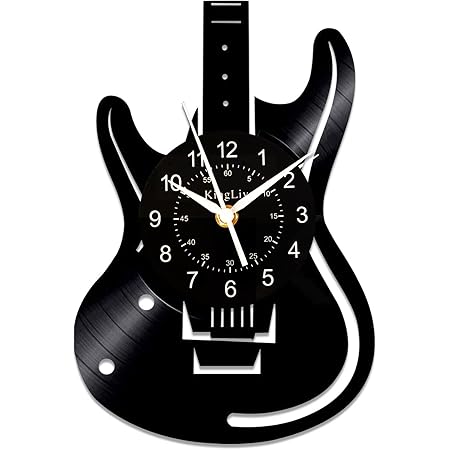 Amazon.com: Timethink 12 Inch Guitar LED Wall Clock with 7 Luminous ...